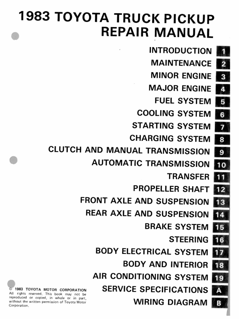 1983 Toyota Pickup FSM | PDF