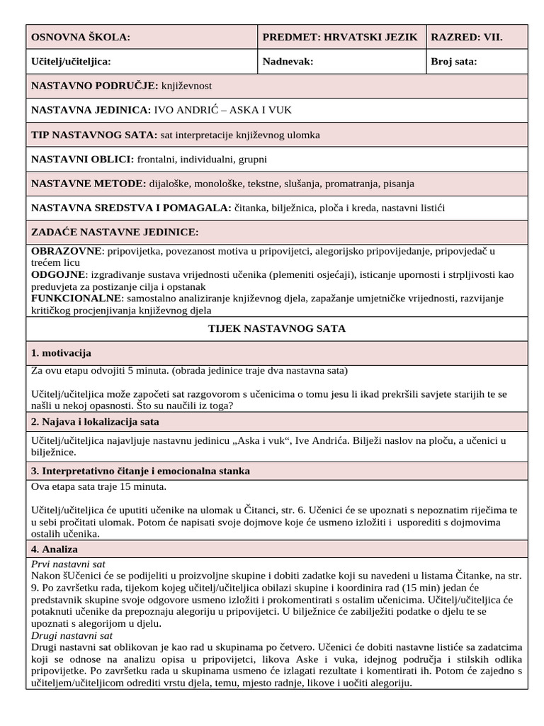 I 3. Ivo Andrić - Aska I Vuk | PDF