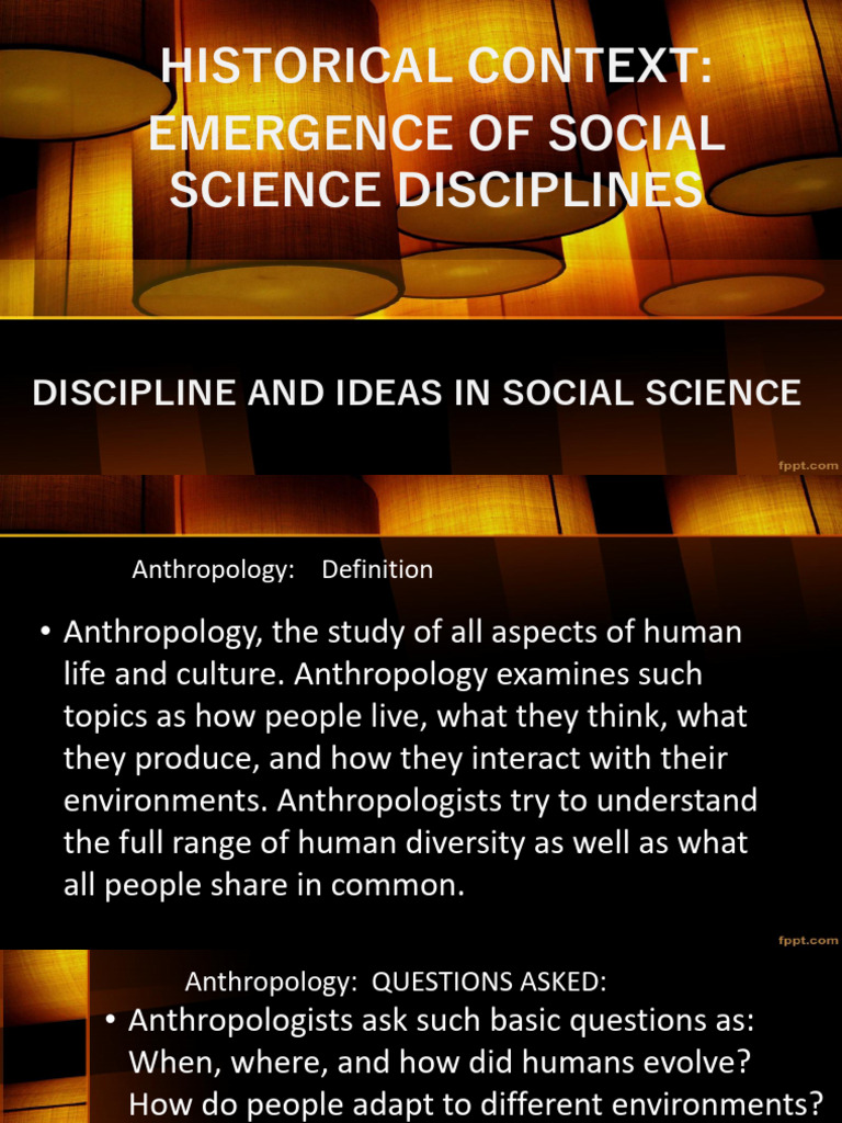 DISS LESSON Emergence of Discipline in Social Science | PDF ...