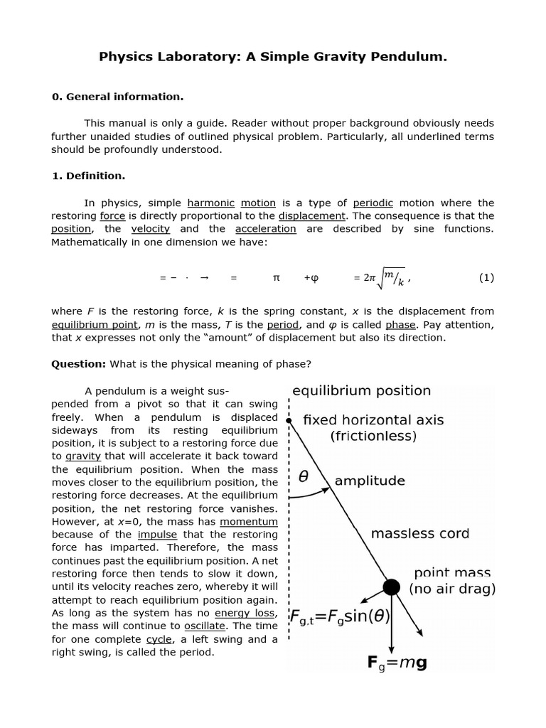 ex_3db | PDF | Pendulum | Force