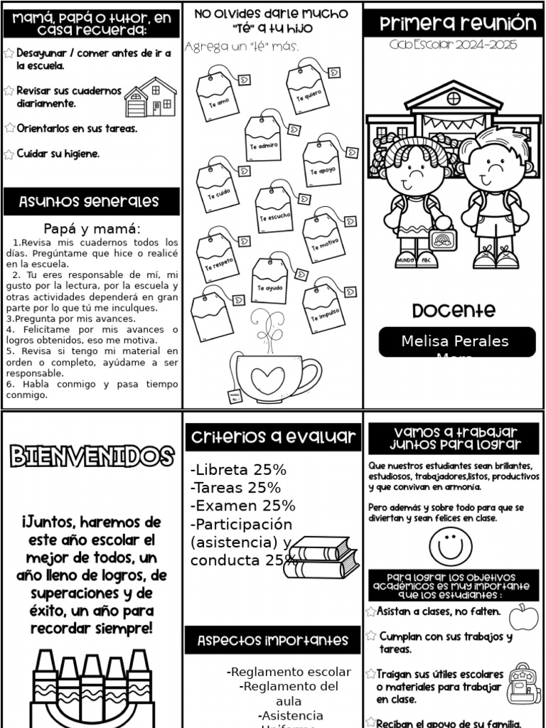 Tríptico para Junta Con Padres de Familia | PDF
