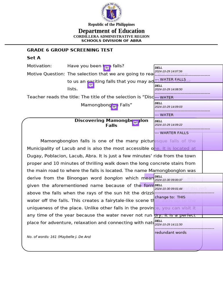 Grade 6 English GST Set A - v1 | PDF | Linguistics