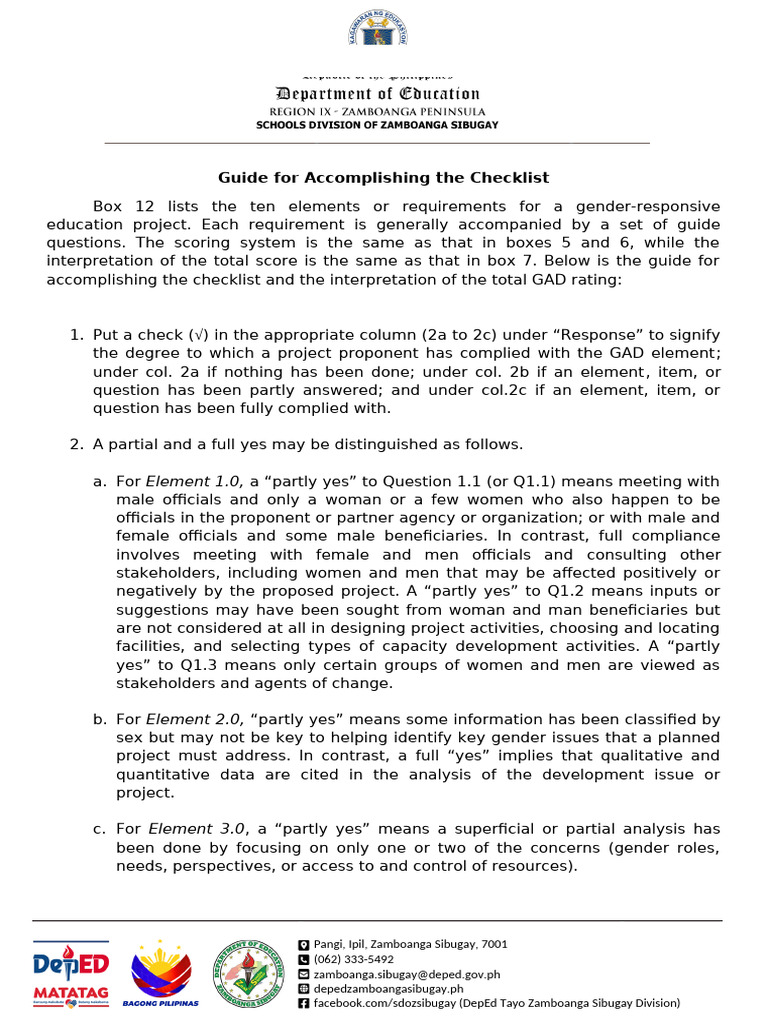 Inset 2024 Gad-Checklist - Education - Ld-Training - School | PDF ...