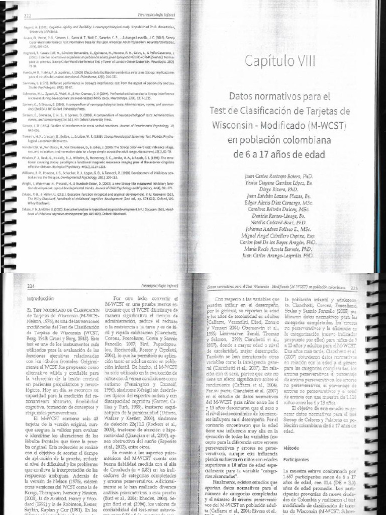 Baremos WSCT-M 6-17 Años Colombia | PDF