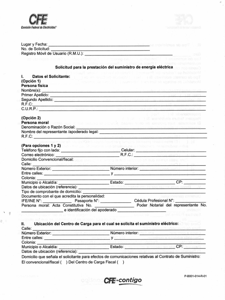 CFE Solicitud | PDF
