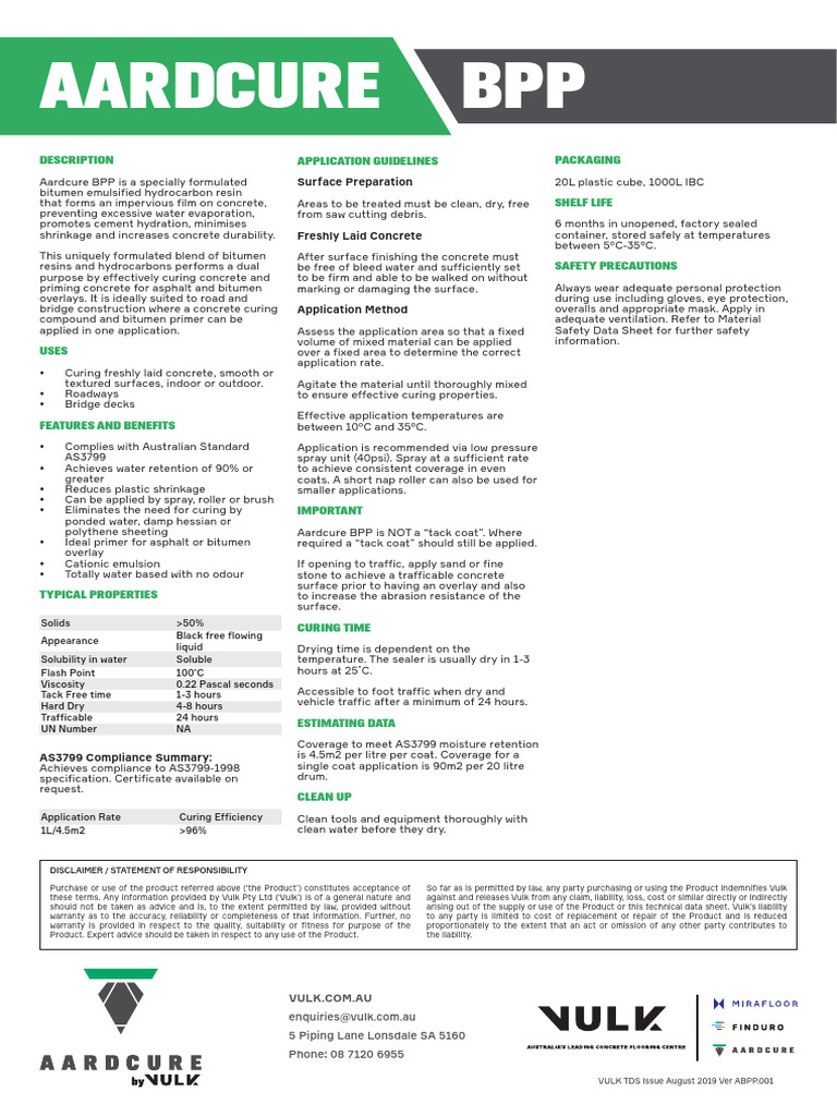 Aardcure BPP: Concrete Curing Solution | PDF | Concrete | Materials