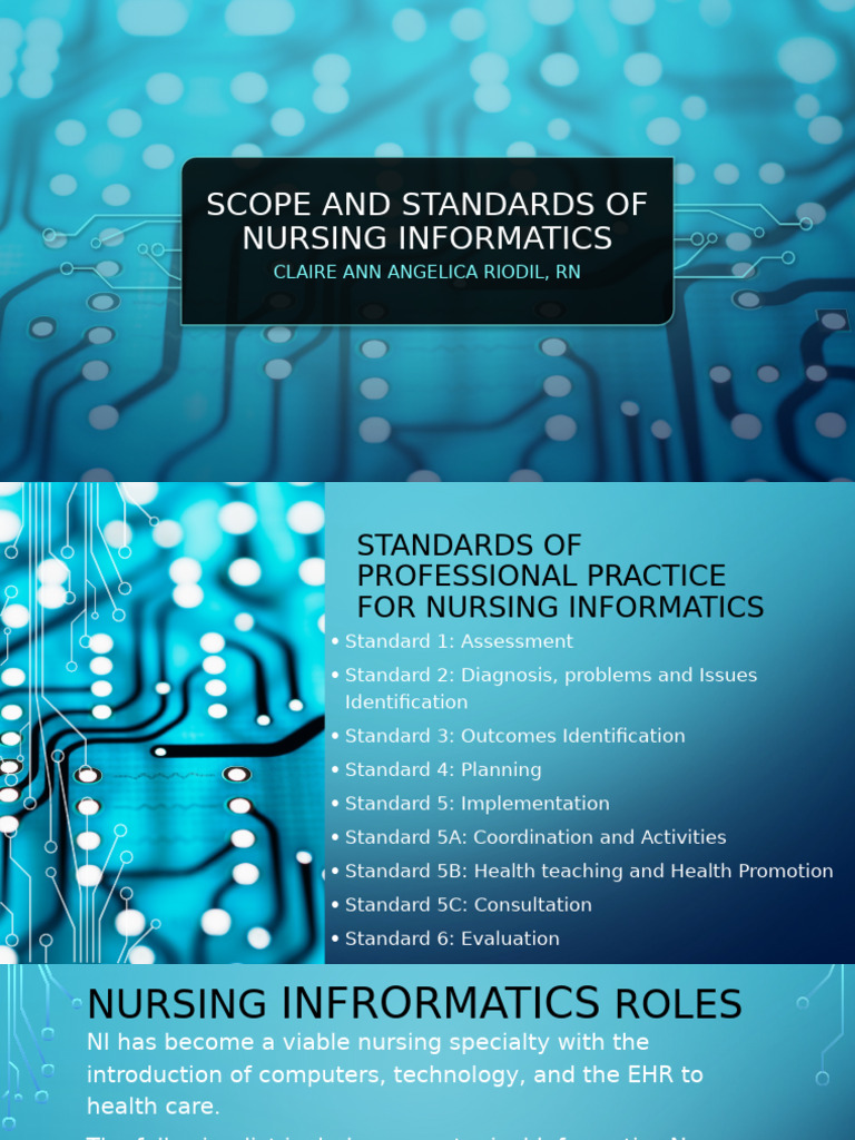 Scope and Standards of Nursing Informatics | PDF | Health Informatics | Nursing