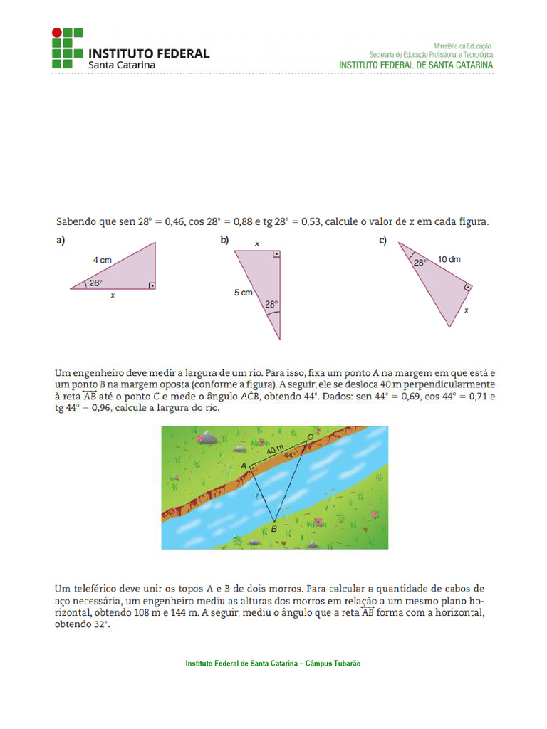 Lista Exercícios Trigonometria | PDF