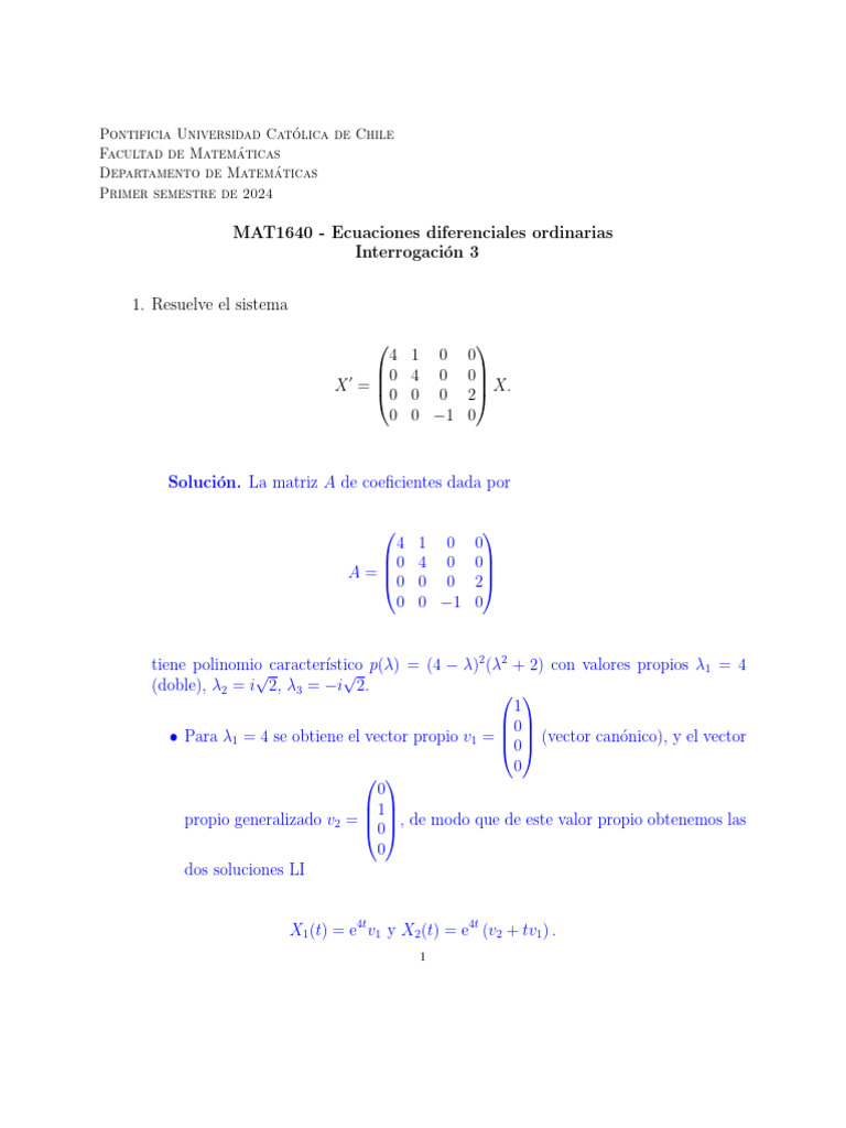 Pauta I3 | PDF | Valores propios y vectores propios | Matriz (Matemáticas)