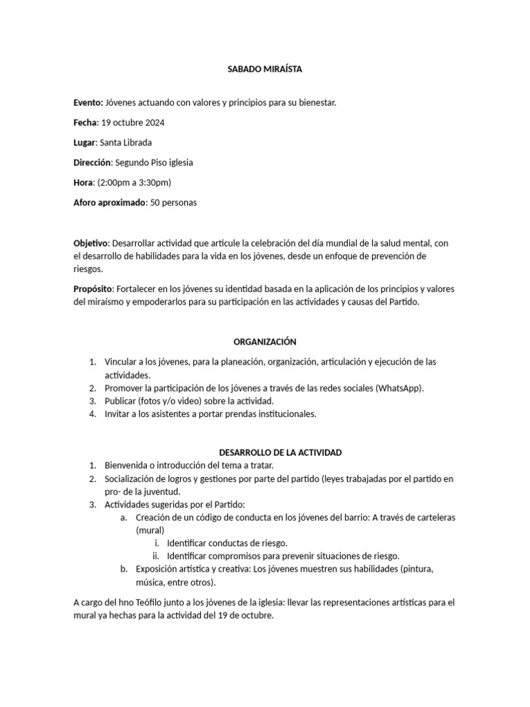 Sabado Miraísta | PDF