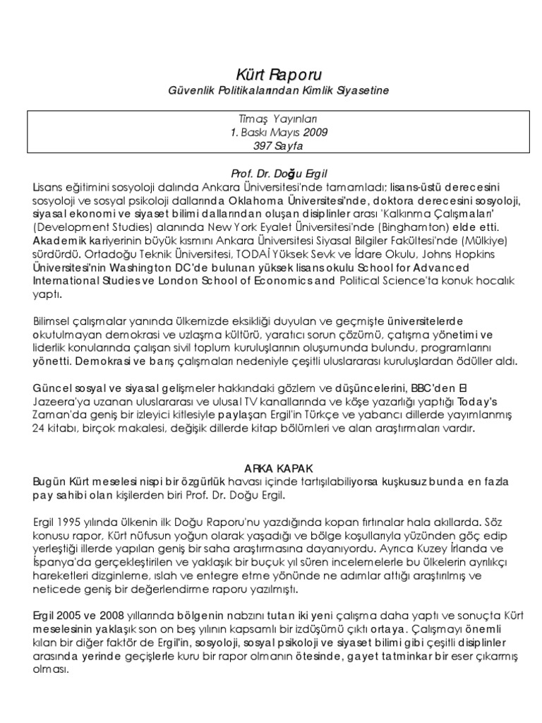 KurtRaporu - Dogu Ergil | PDF