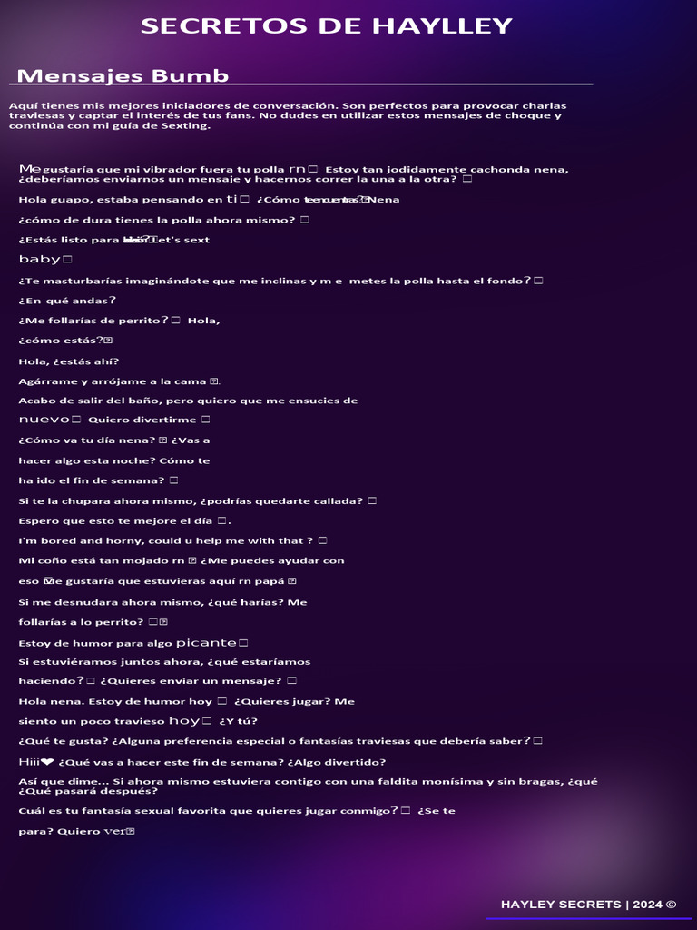 50 Bump Messages For Onlyfans es-ES | PDF