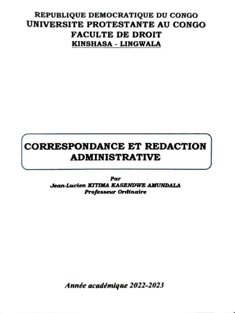 Correspondance Administrative Notes | PDF