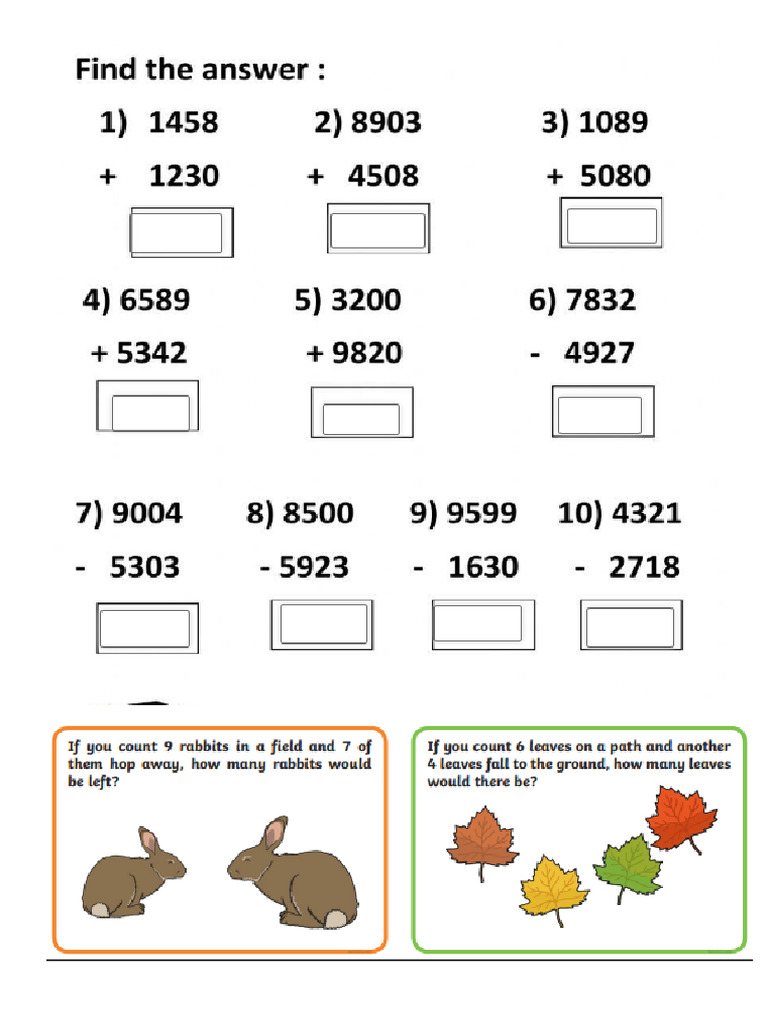 Add-Subtract Practice | PDF