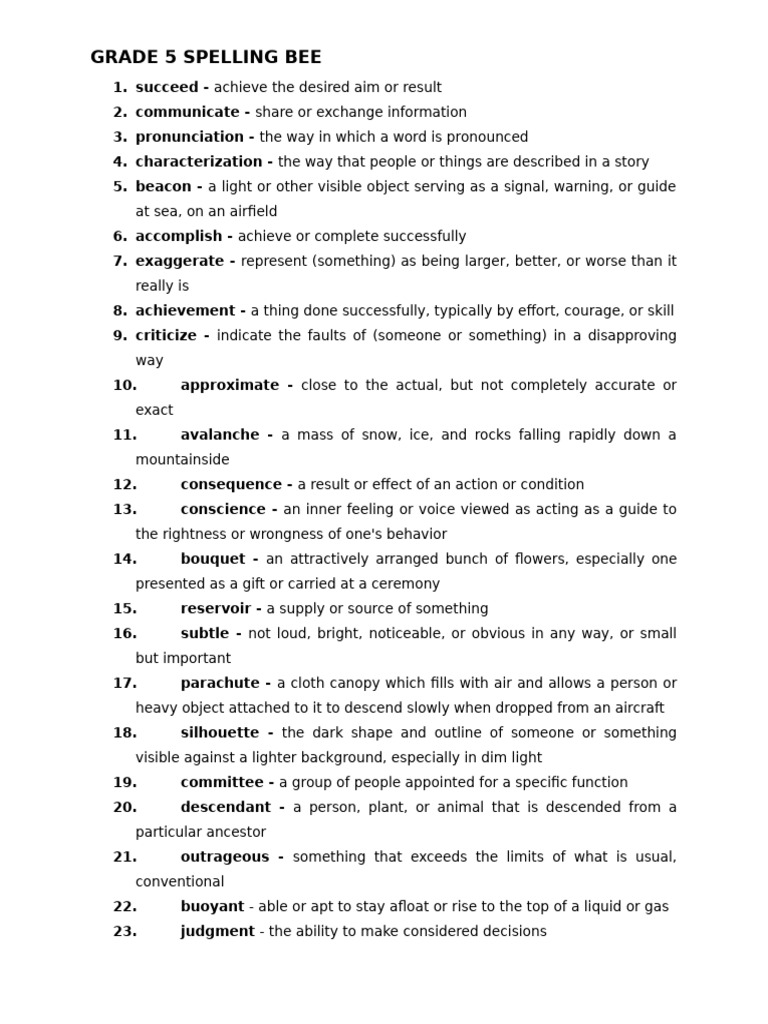 Spelling Grade 5 | PDF | Home & Garden