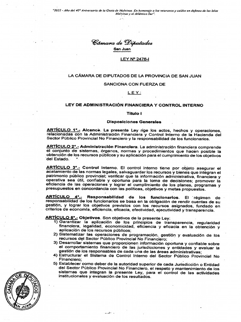 Ley 2476 I | PDF
