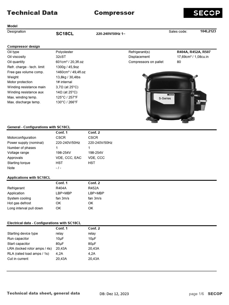 Sc18cl, 104L2123 | PDF | Electric Motor | Evaporation