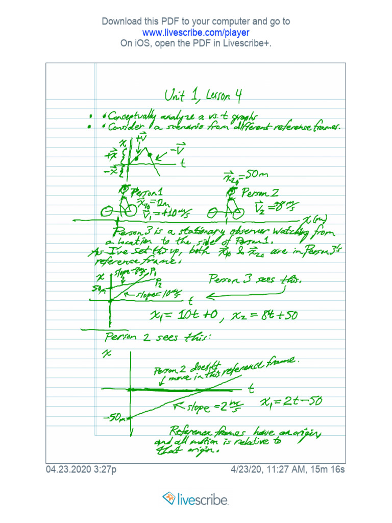 AP1 Lesson 4a - Relative Motion Graphs | PDF