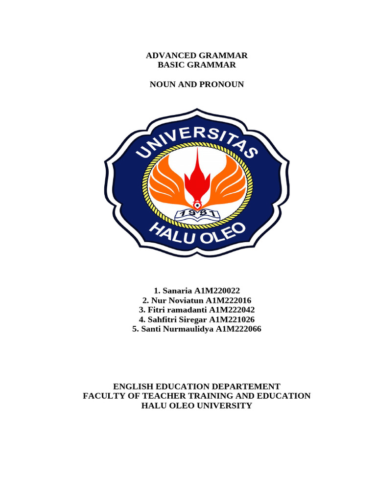 ADVANCED GRAMMAR Noun Pronoun | PDF