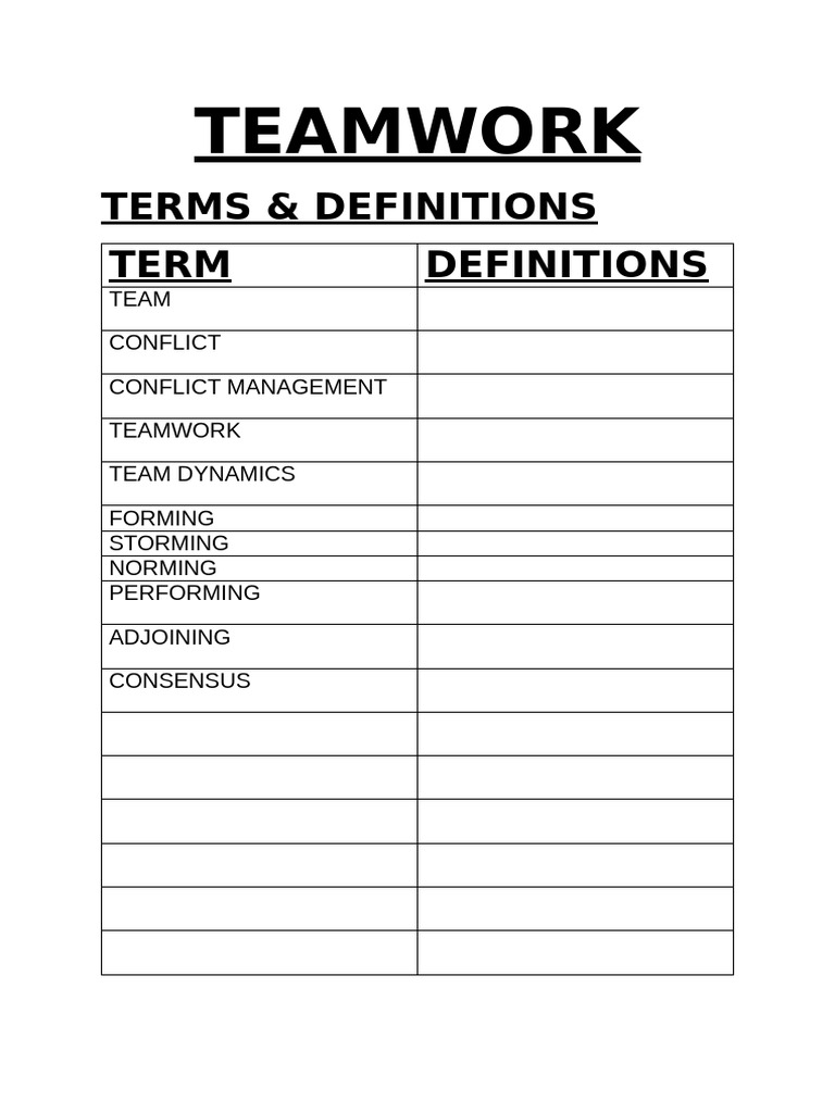 Teamwork | PDF | Self-Improvement