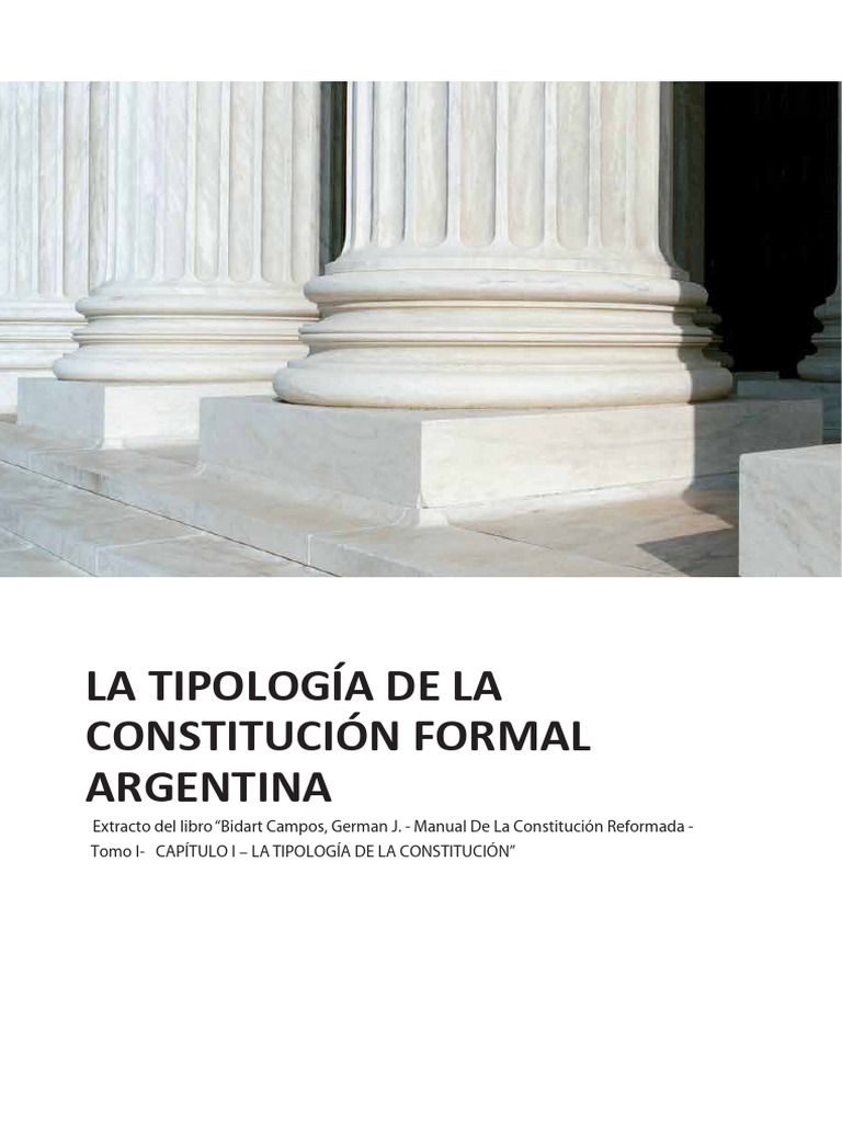 La Tipología de La Constitución Formal Argentina | PDF | Constitución ...