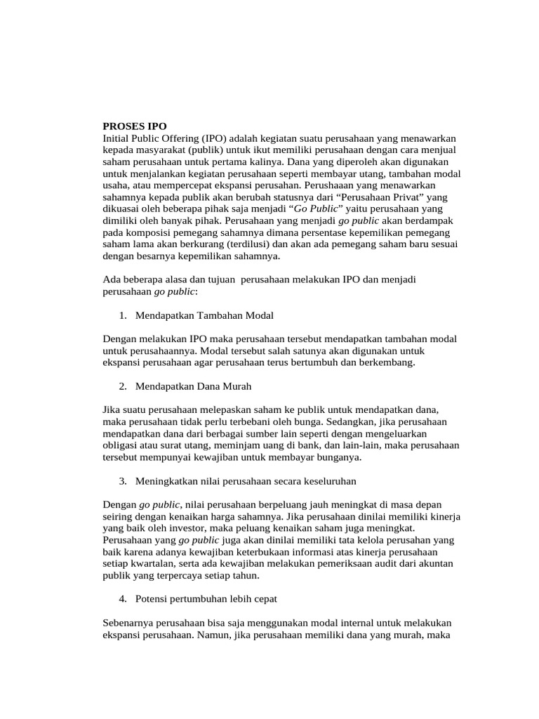Proses Ipo. | PDF | Bisnis
