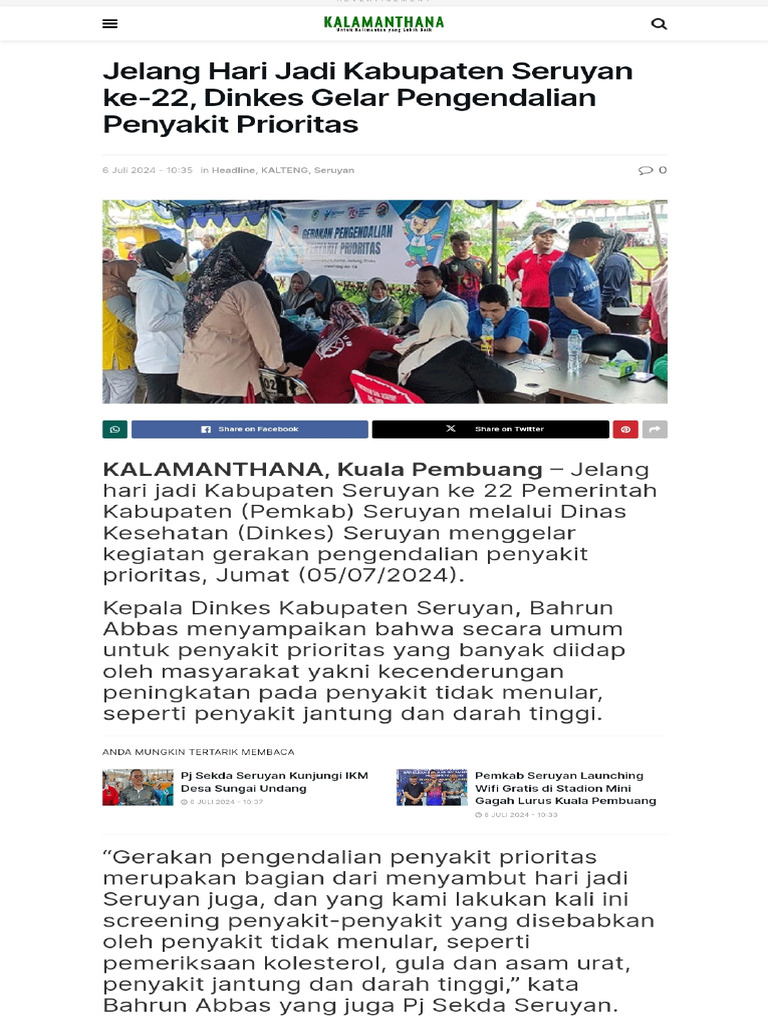 Dinkes Hari Jadi | PDF