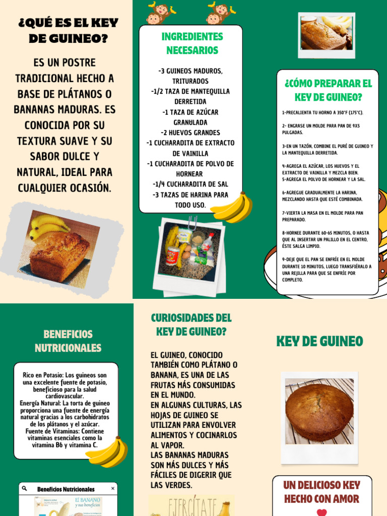 Beneficios y receta del dulce de guineo | PDF | Plátano | Panes