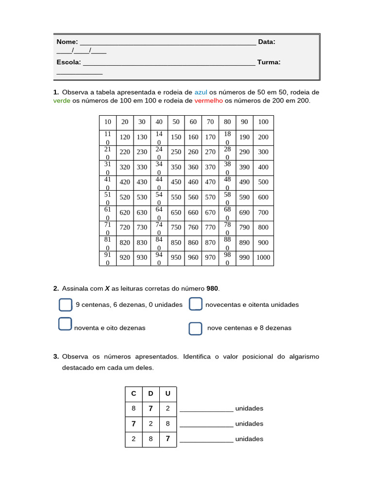 Ae Avaliacao Trimestral2 Mat2 Enunciado 2024 | PDF