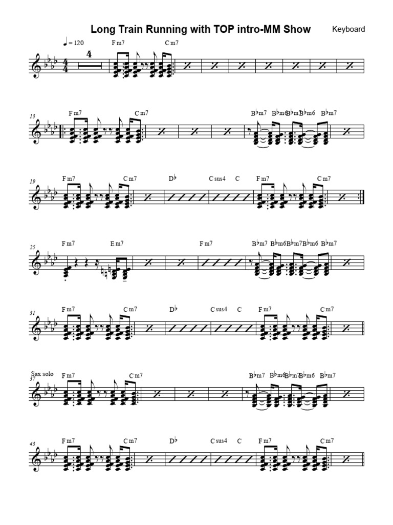 Long Train Running With TOP Intro MM Show - Keyboard | PDF