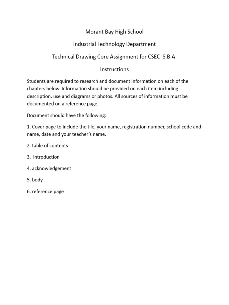 Technical Drawing Core Assignment For CSE C S | PDF | Art | Computers