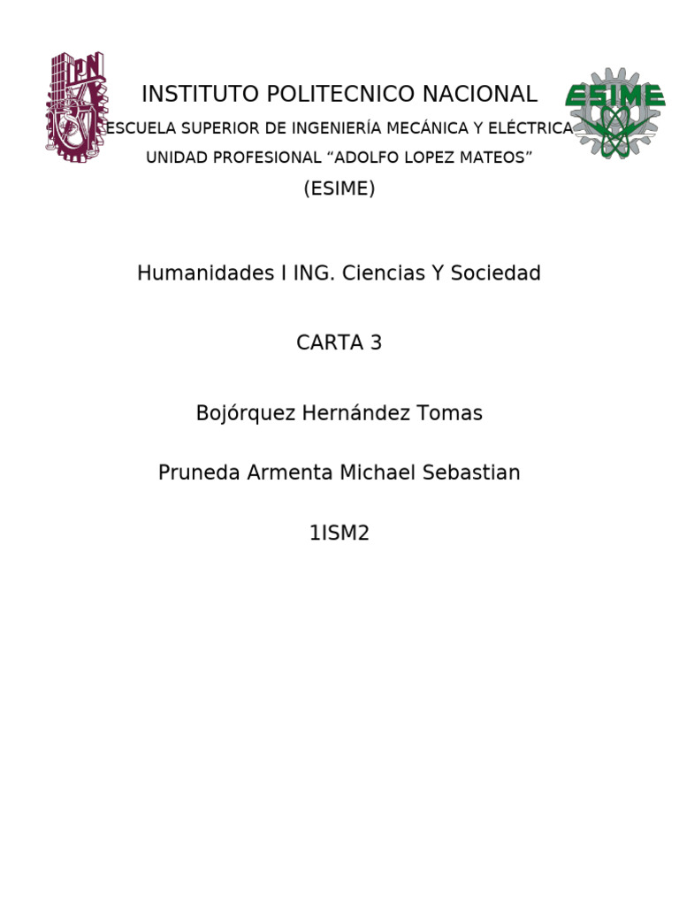 Carta 3 | PDF | Ingeniería | Innovación
