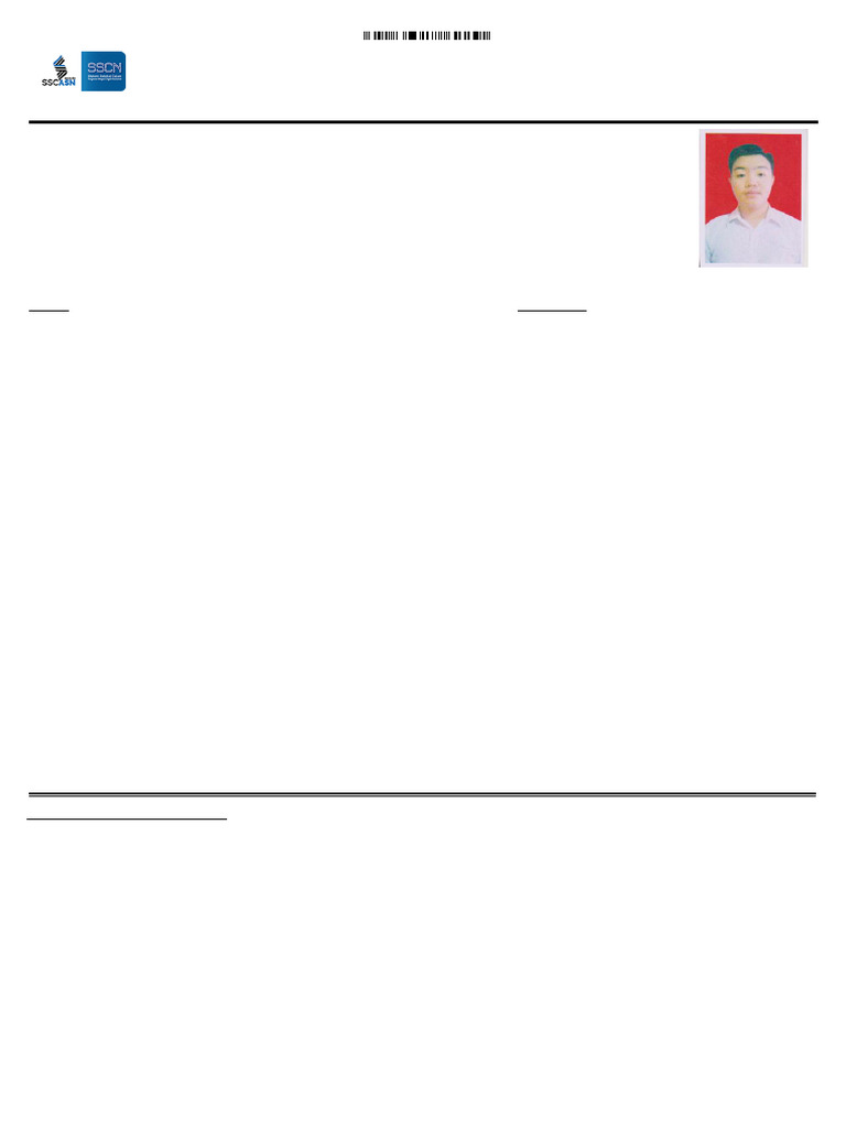 Kartu Pendaftaran SSCN 2019 Kemenkumham | PDF