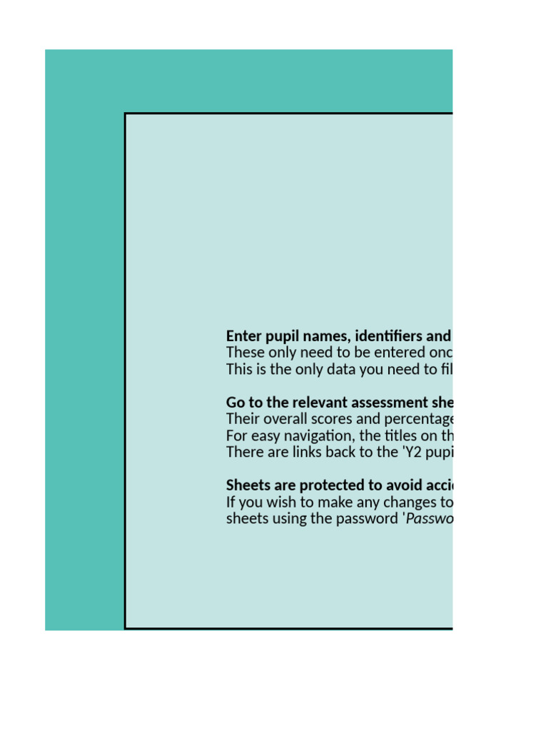 Y2 Pupil Data Entry and Assessment Guide | PDF