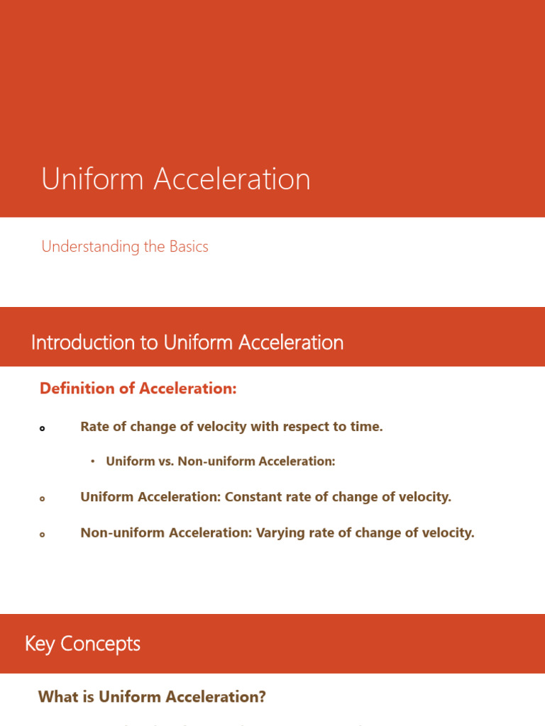2.4 Uniform Acceleration | PDF | Teaching Methods & Materials | Art