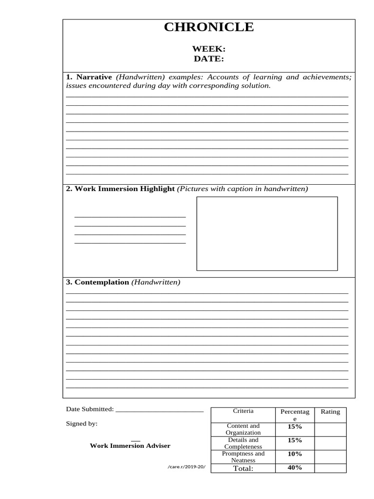 New Chronicle Template WITHOUT Timelime | PDF