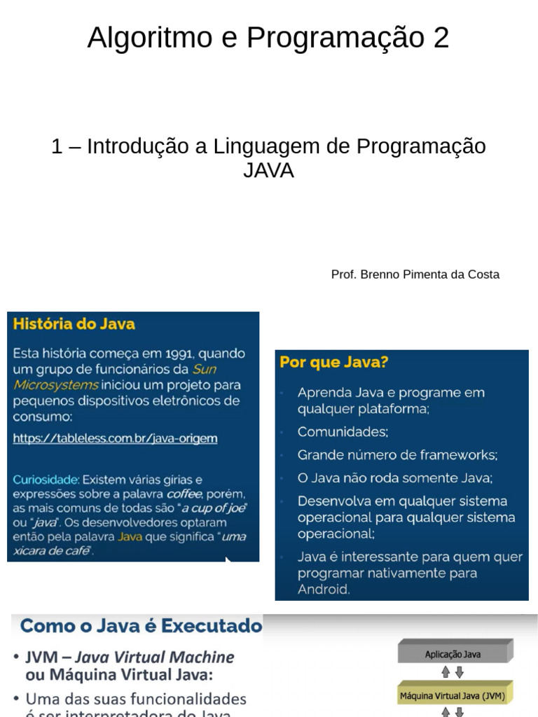 Aula1 - Introdução Ao Java | PDF | Java (linguagem de programação ...