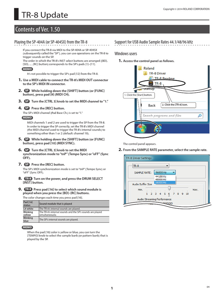 TR-8 update manual | PDF | Computing
