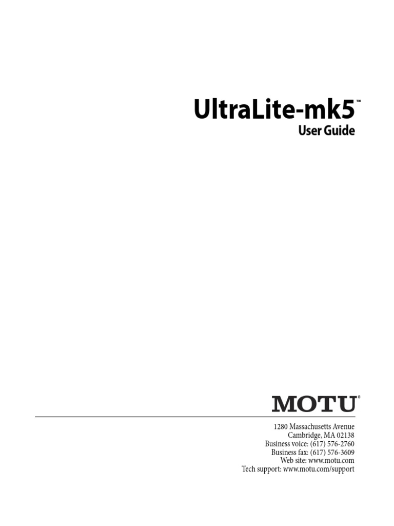 UltraLite-mk5 User Guide | PDF | Audio Engineering | Electrical Engineering