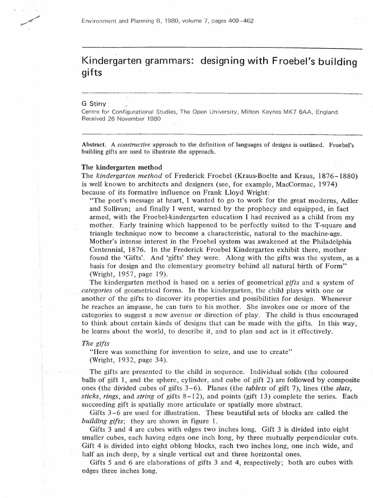 Kindergarten Grammars - G.Stiny | PDF | Semantics | Shape