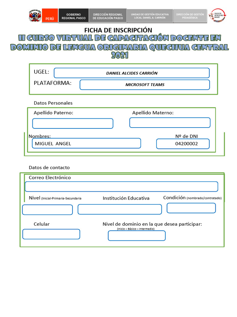 Leandro Castillo Miguel Angel Ficha | PDF
