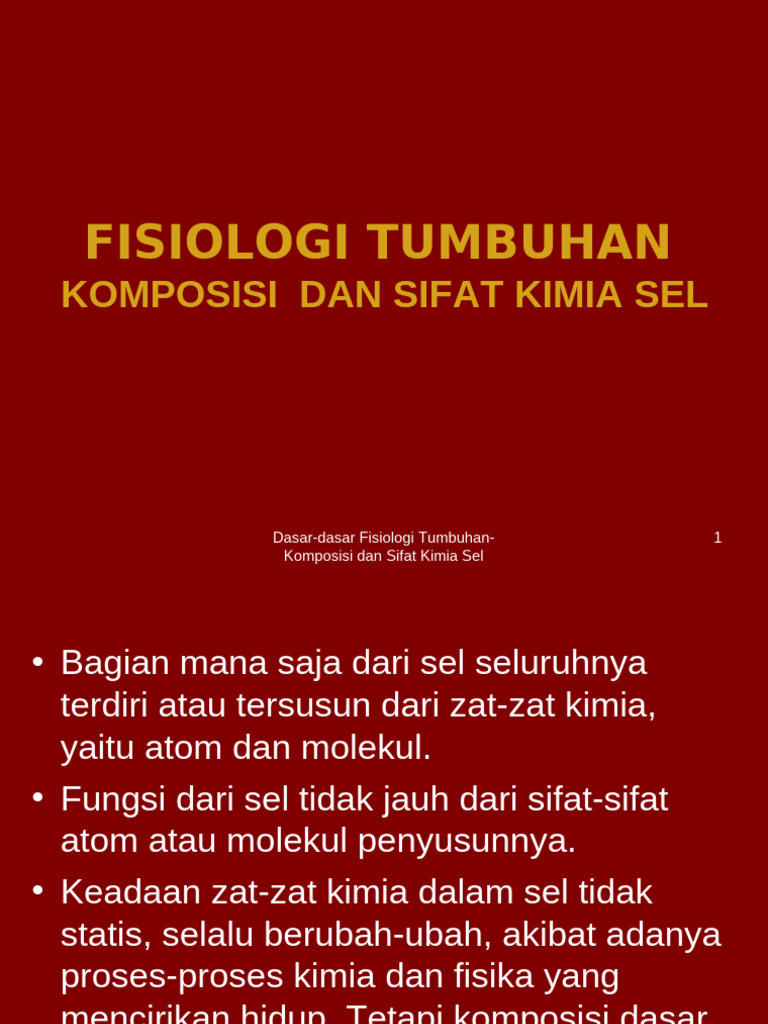 3 - Komposisi Dan Sifat Kimia Sel Print | PDF