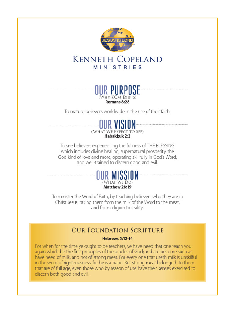 2018 KCM Purpose Vision Mission Statement-Updated 121818 | PDF | Logos ...