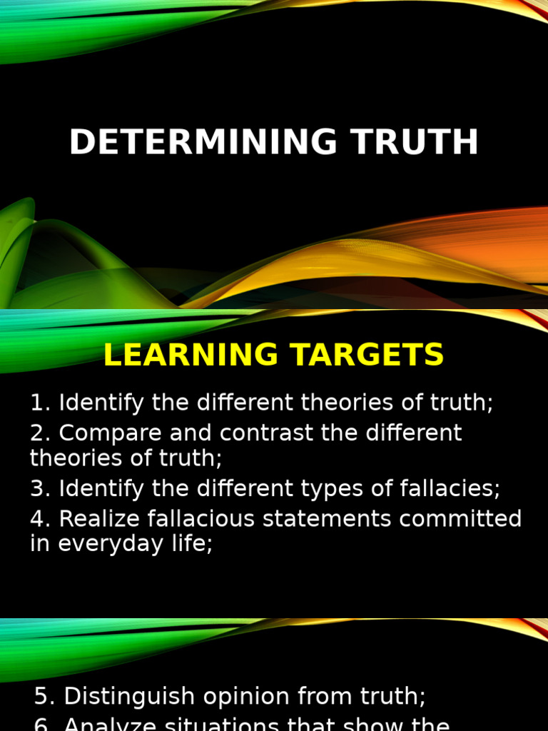 Determining Truth | PDF | Truth | Theory