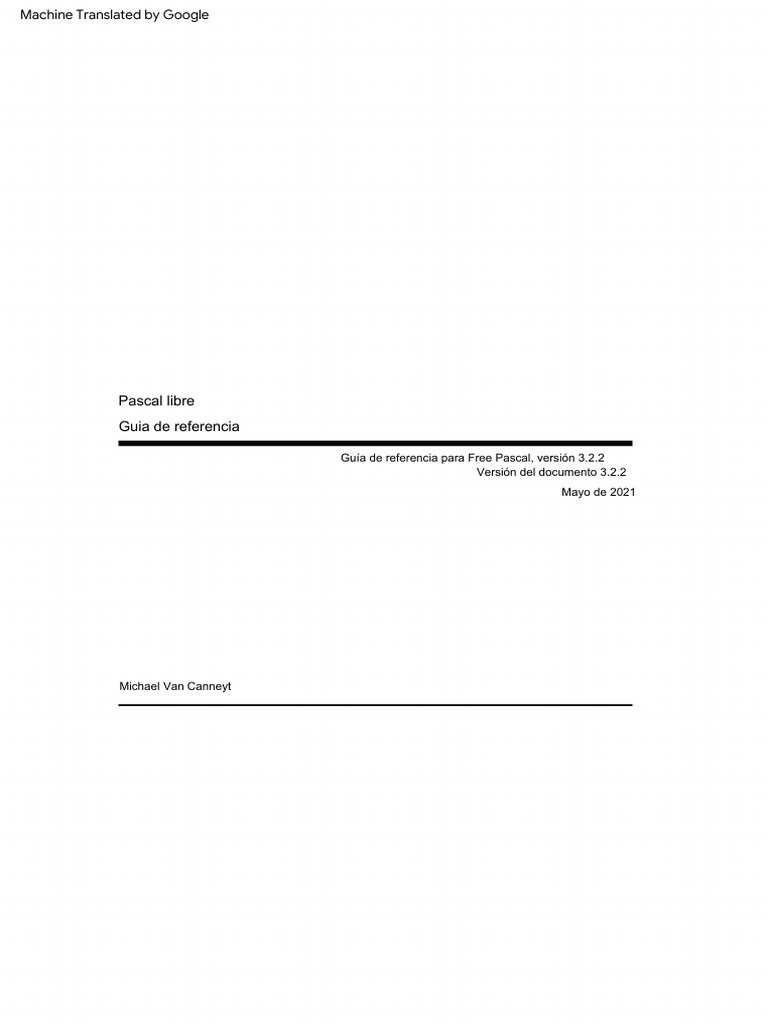 Free Pascal Language Reference Guide (Español) | PDF | Compilador | Lenguaje de programación