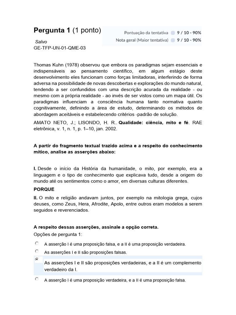 Análise de Paradigmas e Conhecimento Mítico | PDF | Science | Conhecimento
