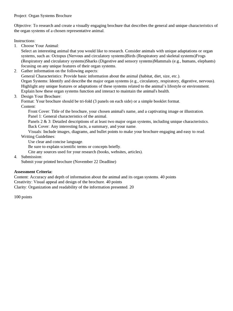 Project Organ System - 064927 | PDF