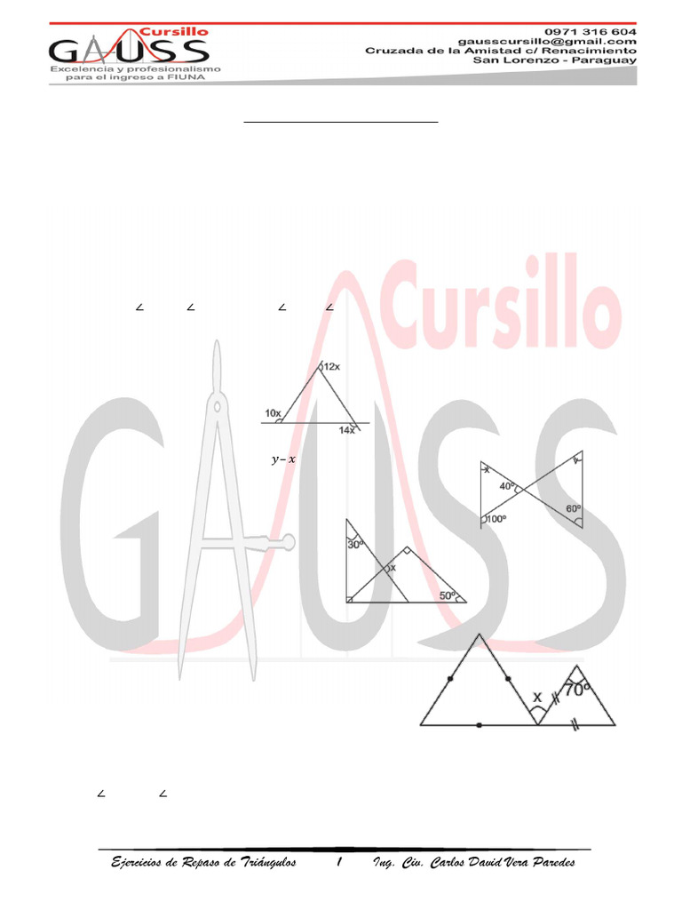 Ejercicios sobre Triángulos y Fórmulas | PDF | Triángulo | Geometría ...