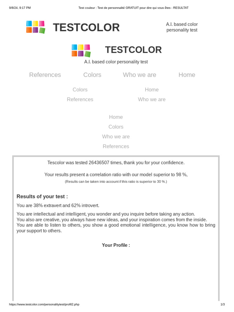 Test Couleur - Test de Personnalité GRATUIT Pour Dire Qui Vous Êtes ...
