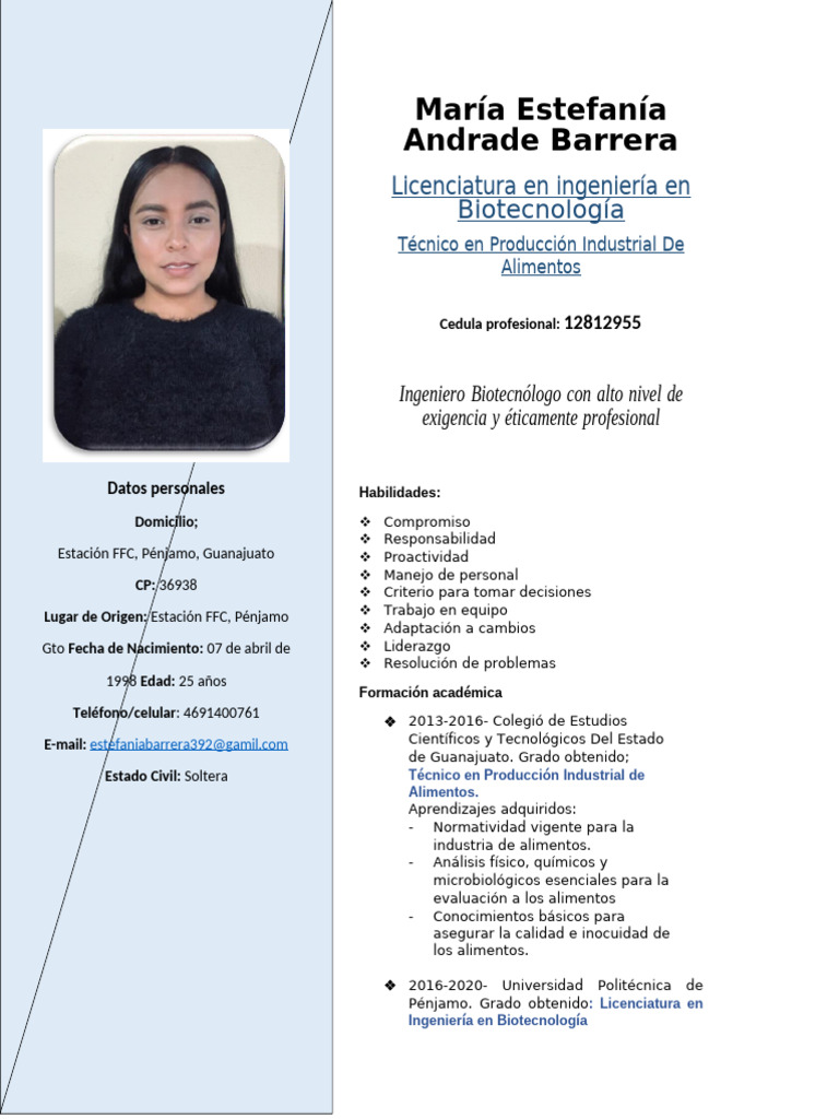 María Estefanía Andrade Barrera | PDF | Biotecnología | Ingeniería
